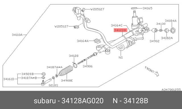 GENUINE OE TAPE Urine Epower Steering 34128AG020 for Subaru 34128-AG020 ...