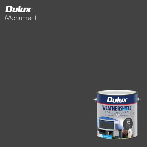 DULUX 4L LOW Sheen Monument Weathershield ColourGuard Exterior Paint £ ...