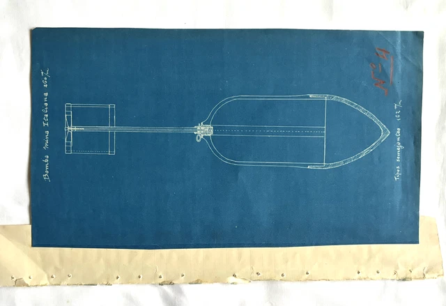 ITALIAN AERIAL MINE Bomb Blue Print Plan Drawing Corpo Aeronautico ...