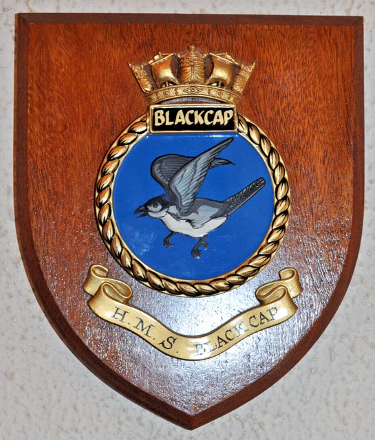 HMS BLACKCAP SCHILD Plakette Wappen Royal Naval Air Station Stretton RN ...