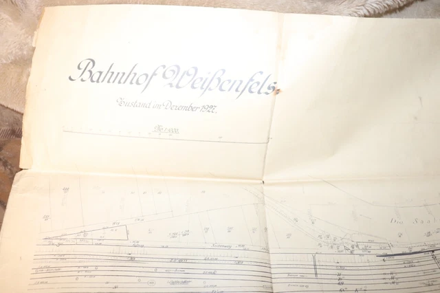 LAGEPLAN BAHNHOF WEISSENFELS Zustand 1927 EUR 199,00 - PicClick DE