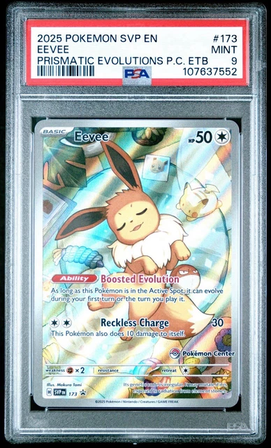 EEVEE PRISMATIC EVOLUTIONS Pokemon Center Stamp Exclusive ETB SVP 173 ...
