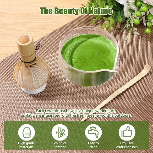 4PCS MATCHA WHISK Set Bamboo Wood Japanese Matcha Tea Set with Matcha ...