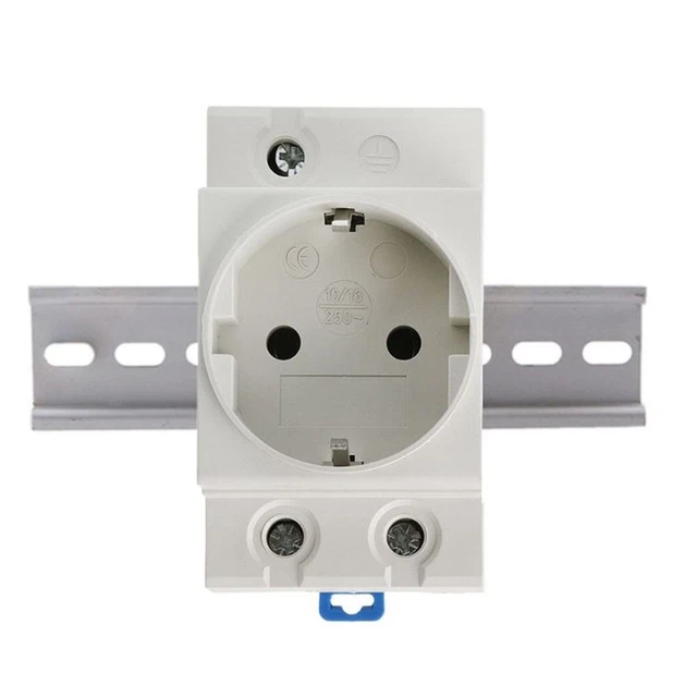 DIN RAIL SOCKET 16A 220V AC Connector Brass Modular AC Rail Socket ...