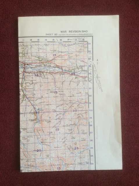 ORIGINAL WW2 1940 British Army Map Loch Doon Barr, Scotland, Sheet 83 ...