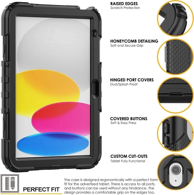 TECHGEAR UTILITY CASE for iPad 11" A16 (11th Gen 2025) & 10.9" (10th ...