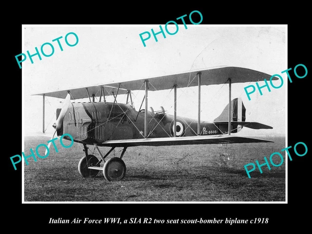 OLD MILITARY PHOTO Italian Air Force Wwi Aeroplane Sia R2 Bomber ...