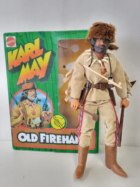 MATTEL BIG JIM Karl May Figur Old Firehand, mit custom Repro Box ...