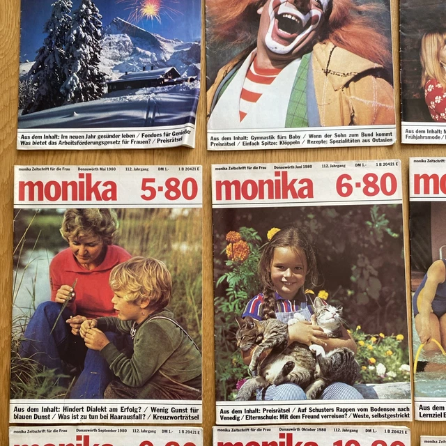 12X MONIKA, ZEITSCHRIFT für die Frau, 112. Jahrgang, 1980, Viele Themen ...