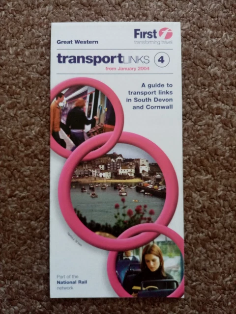 FIRST GREAT WESTERN Trains 2004 Bus Map & Transport Links Guide For ...