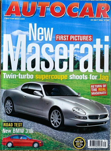 AUTOCAR MAGAZINE 29-JUL-98 - Maserati Coupe, BMW 318i E46, Saab 9-3 ...