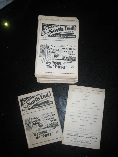 PRESTON NORTH END Football Programmes 1956 - 1966 £47.48 - PicClick UK
