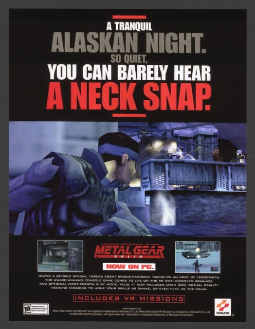 METAL GEAR SOLID Playstation 1 PS1 PS One PC Game Promo Ad Wall Art ...