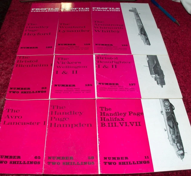 AIRCRAFT PROFILES SET of nine Aircraft Profiles - British Bombers of ...