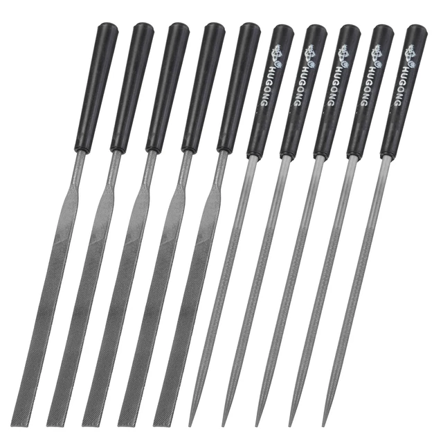 20PCS SECOND CUT Steel Flat Round Needle File with Plastic Handle 3mm x ...
