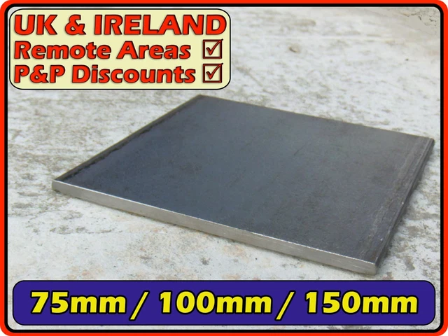 MILD STEEL WELD-ON Square Plate 75mm x 75mm x 8mm (foundation,base ...