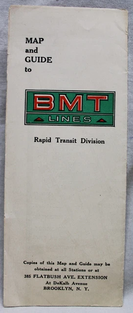 BMT ELEVATED & Subway Lines Map Brooklyn Manhattan Transit 1928 Vintage ...
