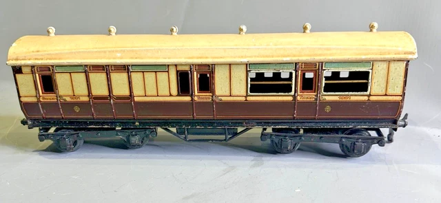 BING O GUAGE GWR 3rd CLASS COACH & guard van 1921 TIN PLATE LITHOGRAPH ...