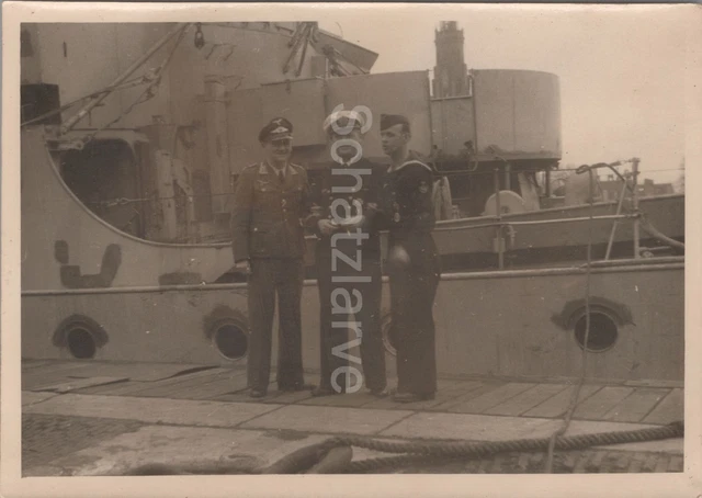 FOTO, KRIEGSMARINE, VORPOSTENBOOT Hirsch, Am Pier (MJ-46)1025 EUR 4,90 ...