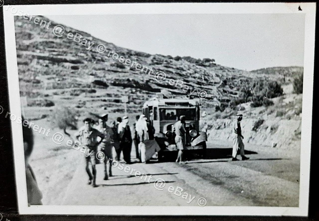 WW2 PALESTINE - an RAF Trip Jerusalem broken down Bus - photo 9 by 6cm ...