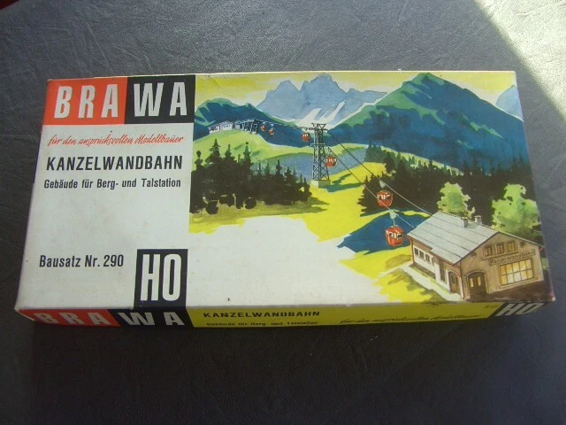 VINTAGE BRAWA 290 Kanzelwandbahn cable car mountain and valley station ...