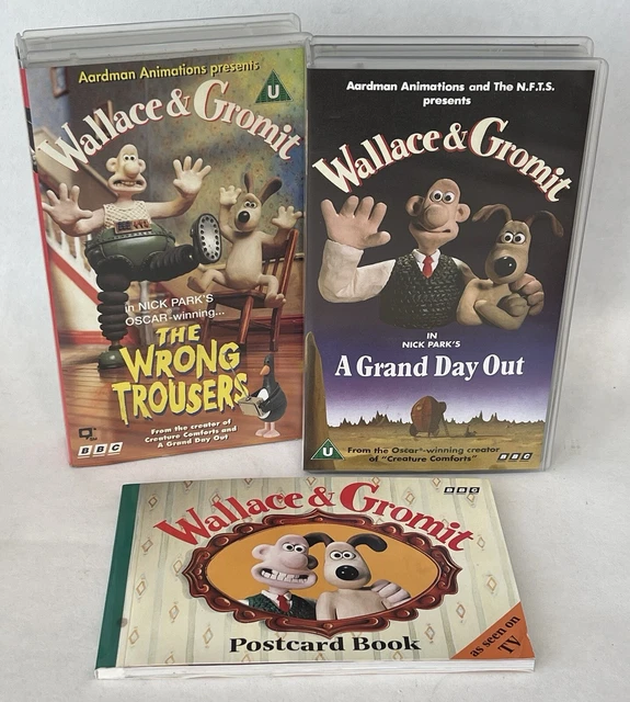AARDMAN ANIMATIONS WALLACE & Gromit VHS Video Set Postcards The Wrong ...