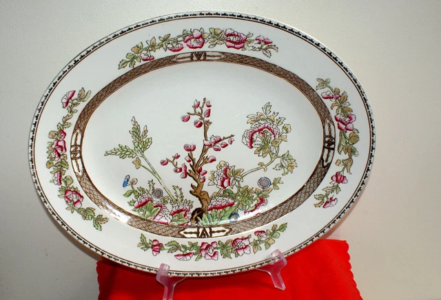 VINTAGE LARGE ALFRED Meakin, England Oval Indian Tree Serving Platter £ ...