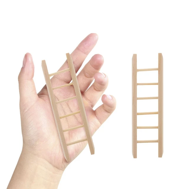 2 PCS MINI Ladder Miniature Ladders for Crafts Doll House Wooden $16.68 ...