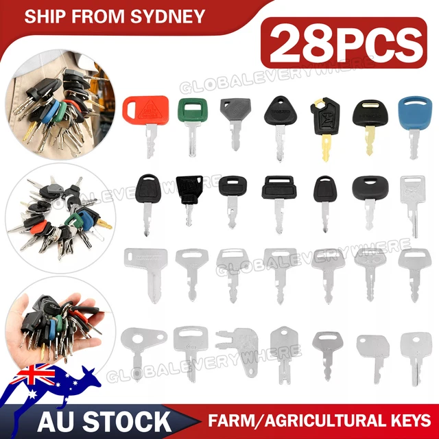 28 EXCAVATOR PLANT Digger Keys Master Set BOBCAT KUBOTA HITACHI JCB ...