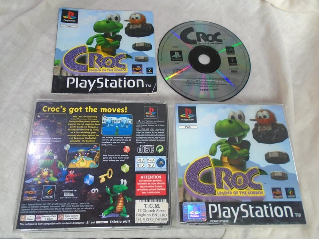 CROC LEGEND OF the Gobbos PS1 (COMPLETE) black label platform Sony ...