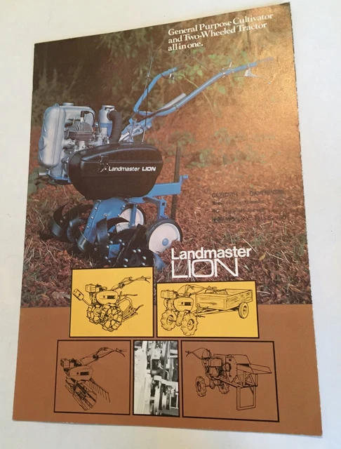 LANDMASTER LION ROTAVATOR Cultivator & 2 Wheel Tractor Original 1980s ...