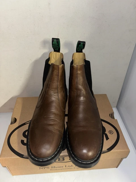 SOLOVAIR BROWN GAUCHO Crazy Horse Leather Chelsea Boots Size 8.5 New ...