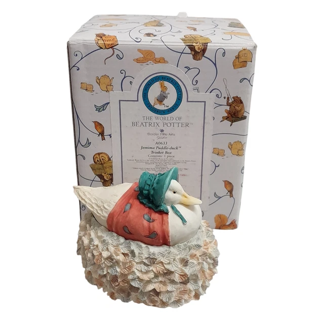 BORDER FINE ARTS Beatrix Potter Jemima Puddle-Duck Ceramic Trinket Box ...