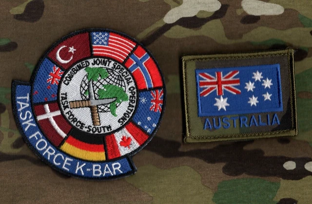 TASK FORCE JSOTF Joint Sud Tf K-Bar + Australien Drapeau Vêlkrö 2-PC Ensemble EUR 44,21 ...