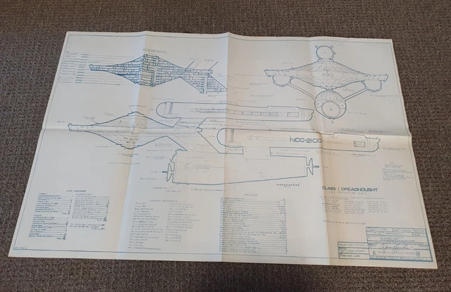 UNUSUAL STAR TREK 1978 Blueprints Dreadnought Eugene Reynolds Franz ...