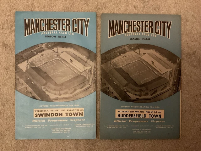 MANCHESTER CITY PROGRAMMES x 2 From Season 1963-1964 £4.38 - PicClick UK