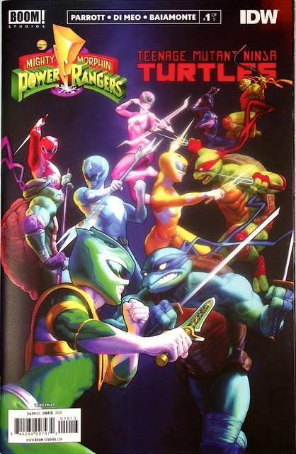 MIGHTY MORPHIN POWER Rangers / TMNT #1 3rd Variant NM Boom! Studio IDW ...