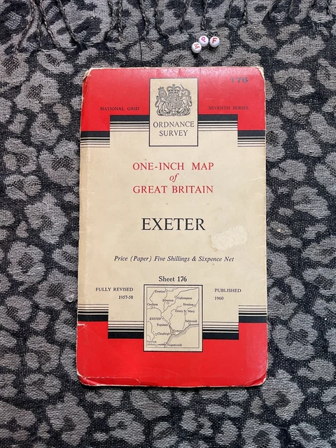 VINTAGE ORDNANCE SURVEY Map , FOLD OUT MAP , , 1957 Exeter £17.99 ...