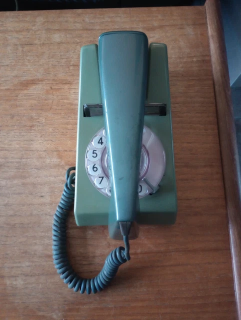 VINTAGE TRIMPHONE ROTARY Dial Telephone Two Tone Green. Used in good ...