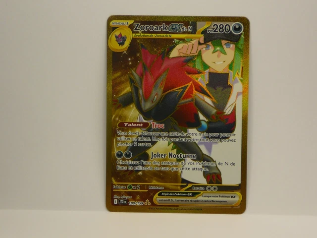 CARTE POKÉMON ZOROARK ex de N 189/159 aventure ensemble ultra rare gold ...