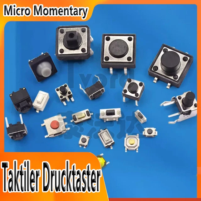 TAKTILER DRUCKTASTER, SMD/DURCHGANGSBOHRUNG, Micro Momentary für PCB ...
