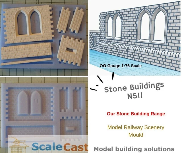 STONE BUILDINGS NS11 Mould - Model Railway Scenery OO Gauge £12.95 ...
