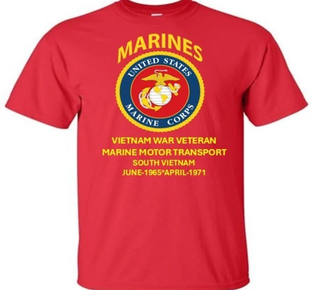 MARINE MOTOR TRANSPORT* South Vietnam*Shirt W/Emblem*Usmc Officially ...