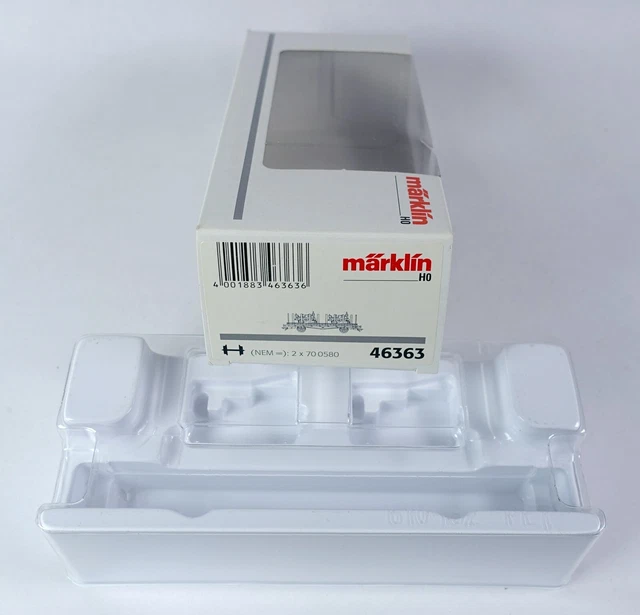 MÄRKLIN 46363 LEERKARTON Güterwagen Rungenwagen Schleppper H0 OVP ...
