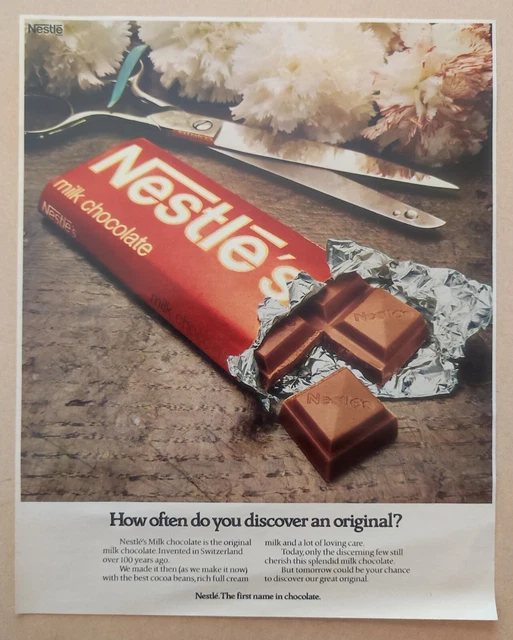 NESTLE MILK CHOCOLATE Original UK Press Advert 1977 £4.99 - PicClick UK