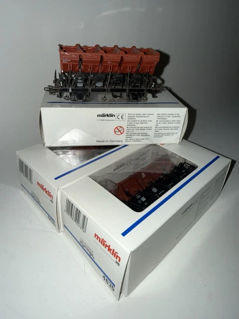 MÄRKLIN 4635 H0 Güterwagen Muldenkippwagen der DB, 5 kippbare Mulden in OVP EUR 24,31 - PicClick DE