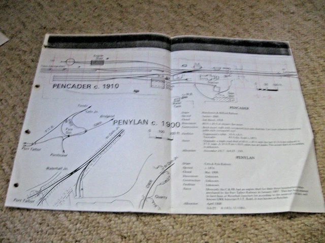 MODELLERS RAILWAY TRACK plans / diagram for pencader 1910 and penylan ...