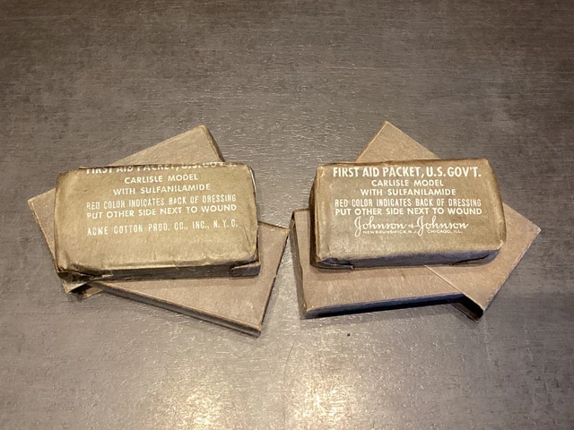 RARE US WW2 Lot Of 2 First Aid Packet Dressing Marron Original ...
