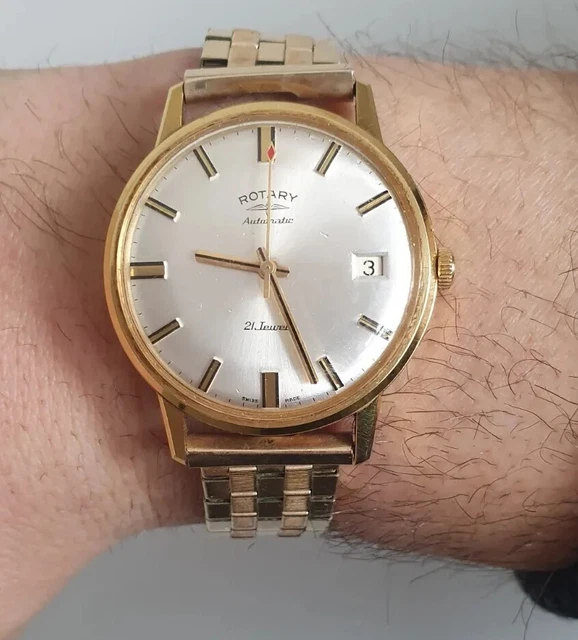 BEAUTIFUL VINTAGE ROTARY Rolled Gold automatic Wrist Watch EUR 58,48 ...