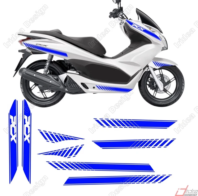 KIT ADESIVI DECAL Stickers Per Honda Pcx 125 150 Racing Carene Blu ...